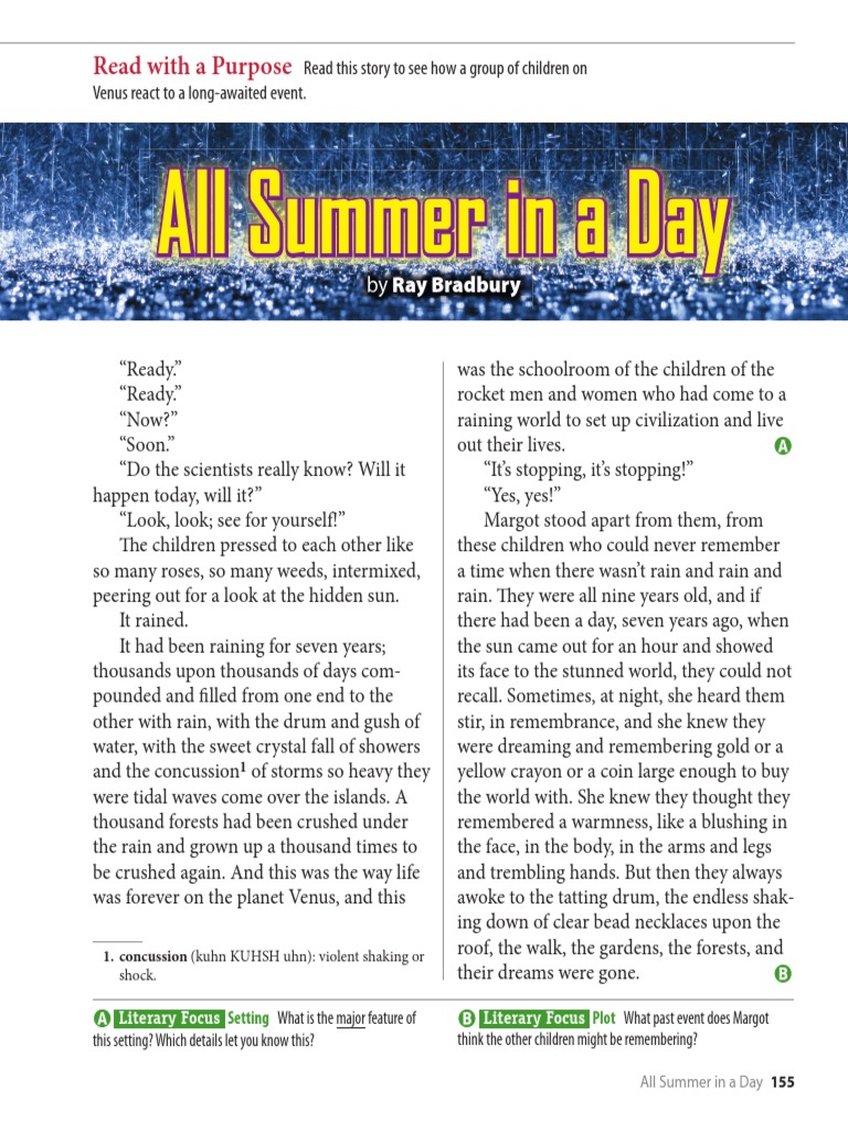 All Summer in A Day - Ray Bradbury | PDF | Venus | Sky