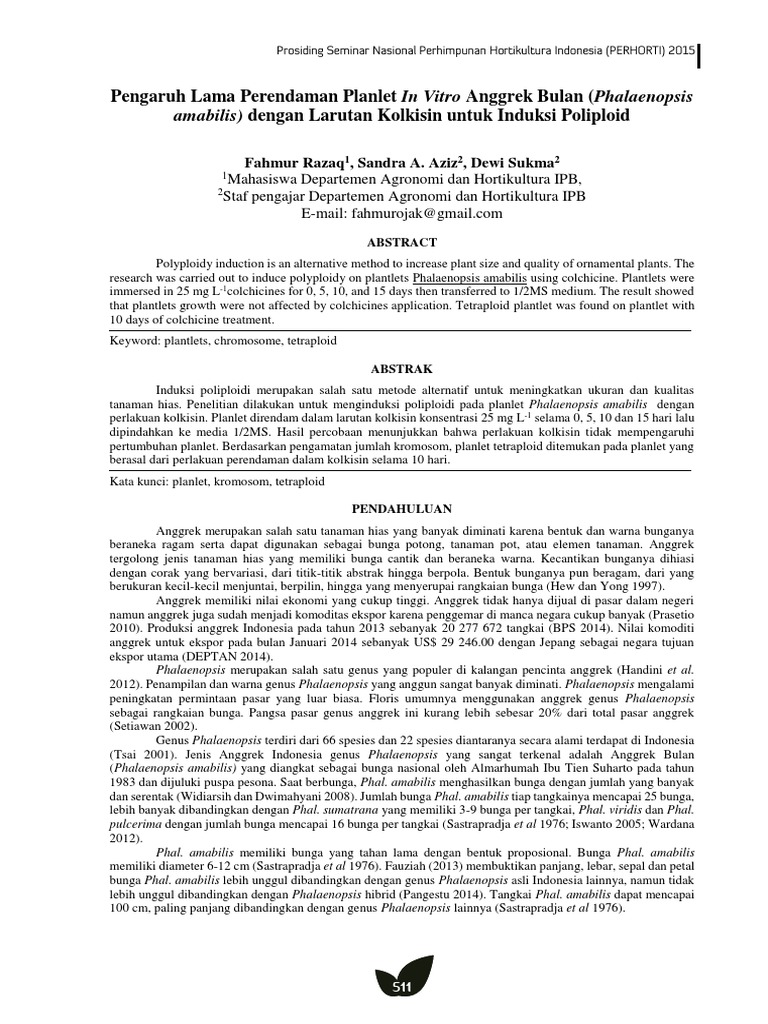 Pengaruh Lama Perendaman Planlet in Vitro Anggrek Bulan | PDF Pengaruh Lama Perendaman Planlet in Vitro Anggrek Bulan | PDF