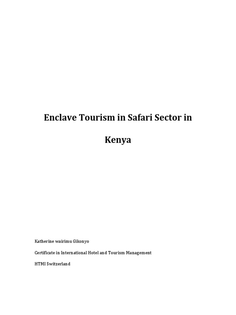 Enclave Tourism in Safari Sector in Kenya | PDF | Tourism | Kenya