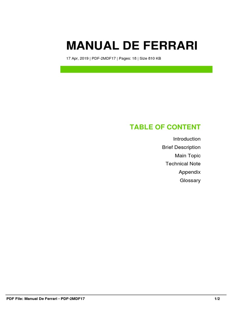 Manual de Ferrari | PDF | E Books | Digital Technology