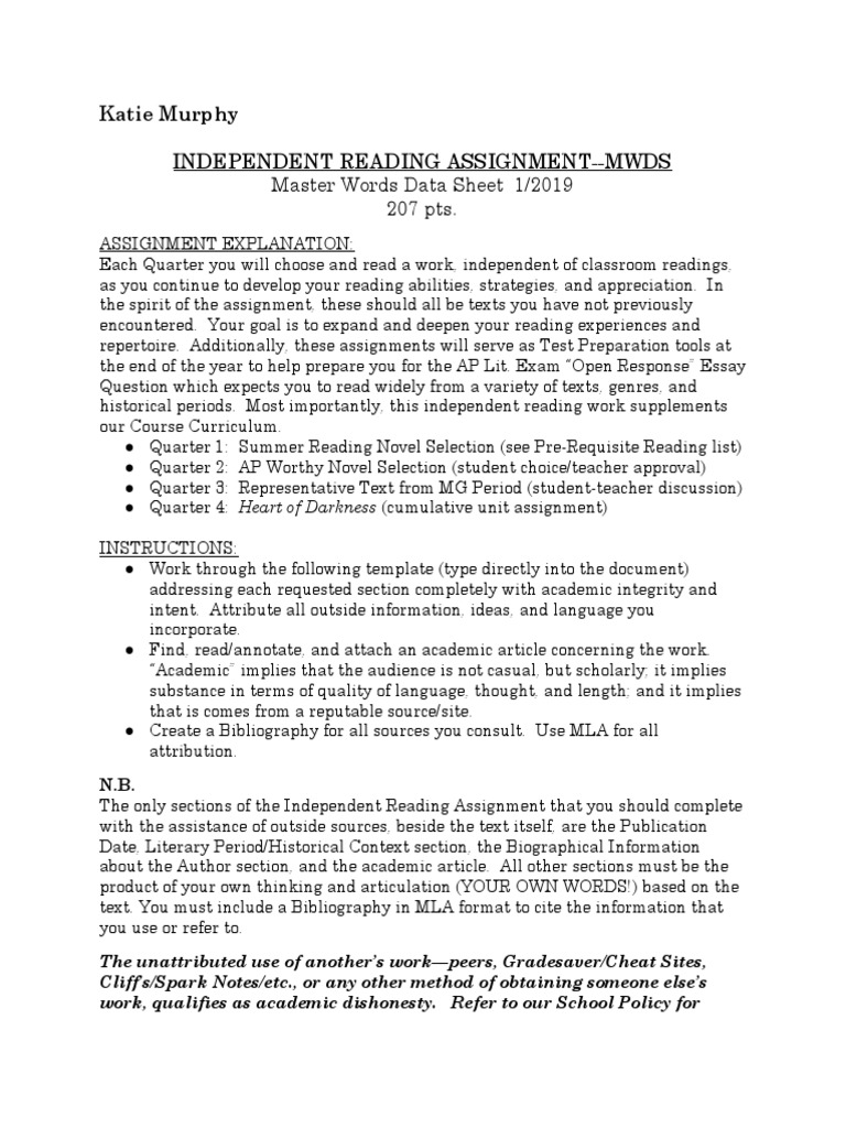 Mrs. Dalloway Independent Reading Guide | PDF | Mrs Dalloway | Virginia ...