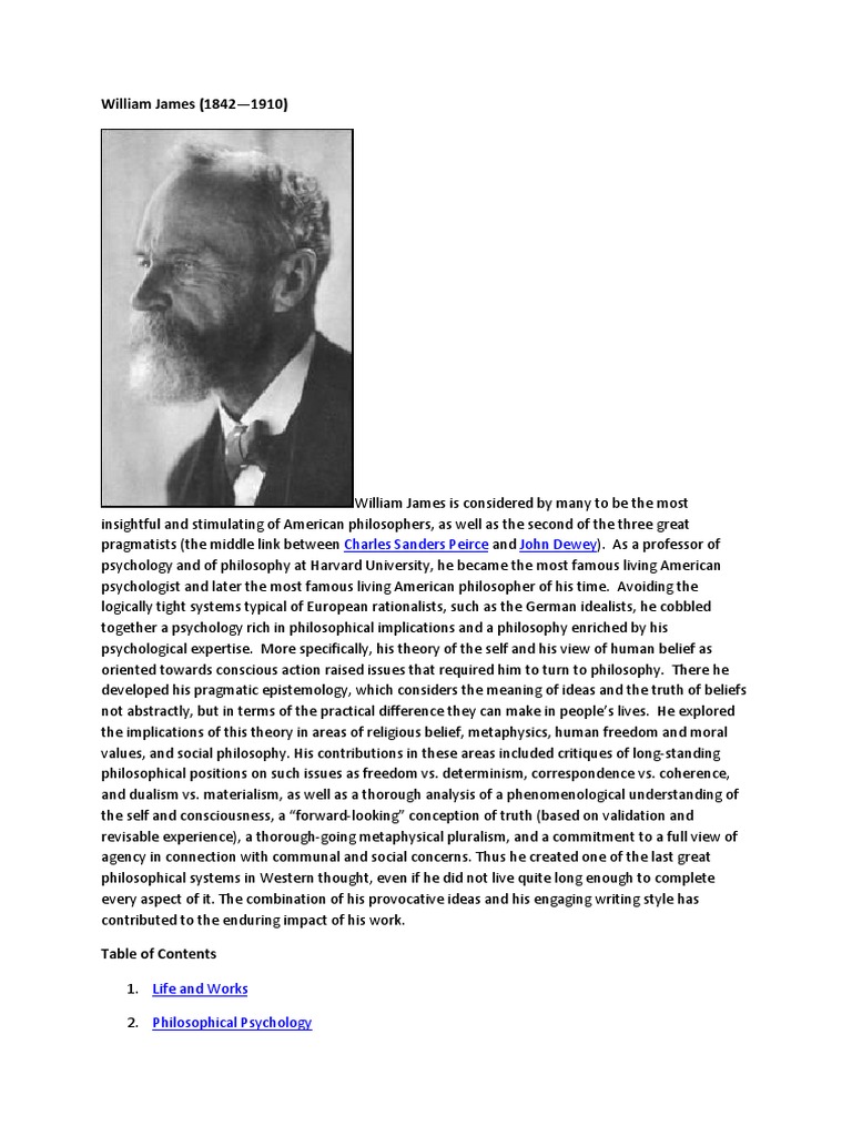 William James | PDF | Pragmatism | Truth