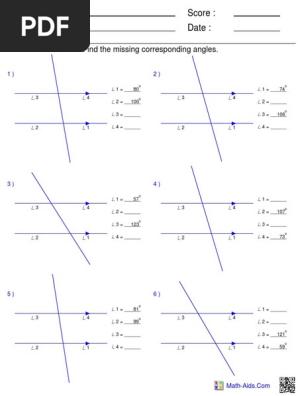 Corresponding Angles Worksheet Doc