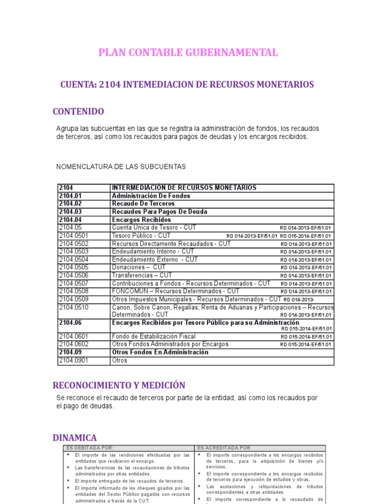 Plan Contable Gubernamental | Bancos | Economias