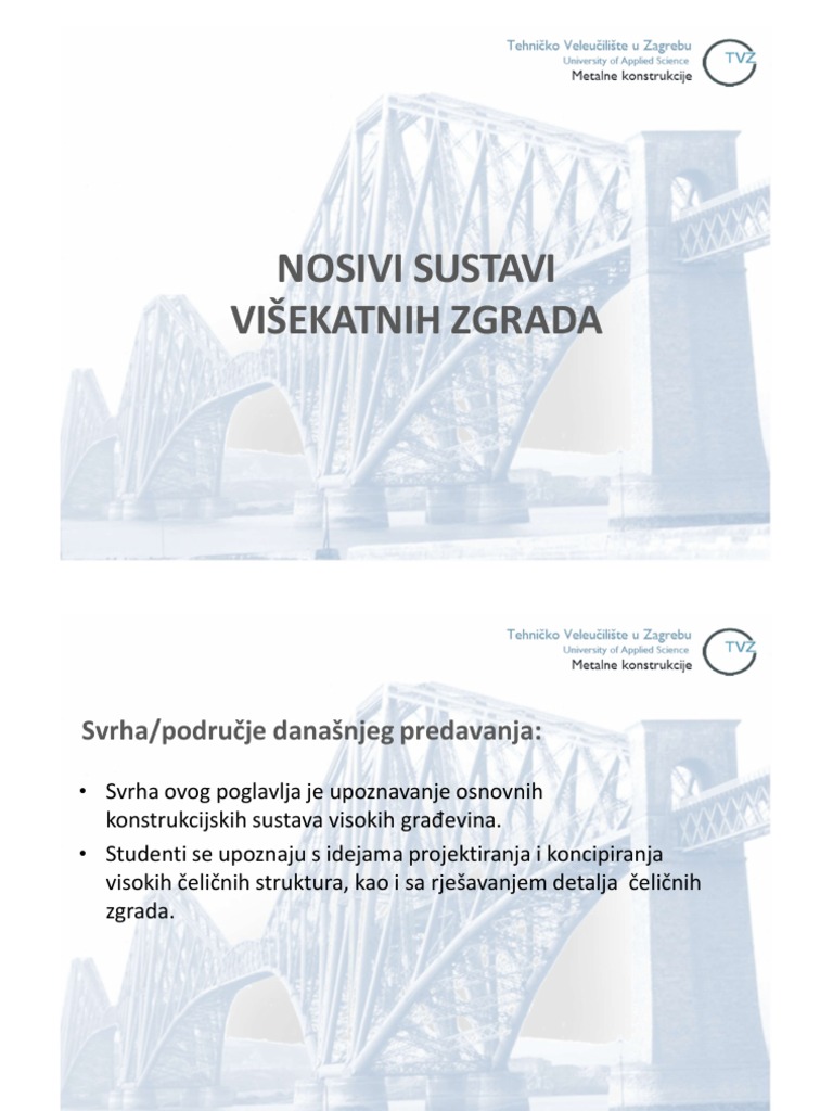 14-Nosivi Sustavi Visekatnih Zgrada PDF | PDF