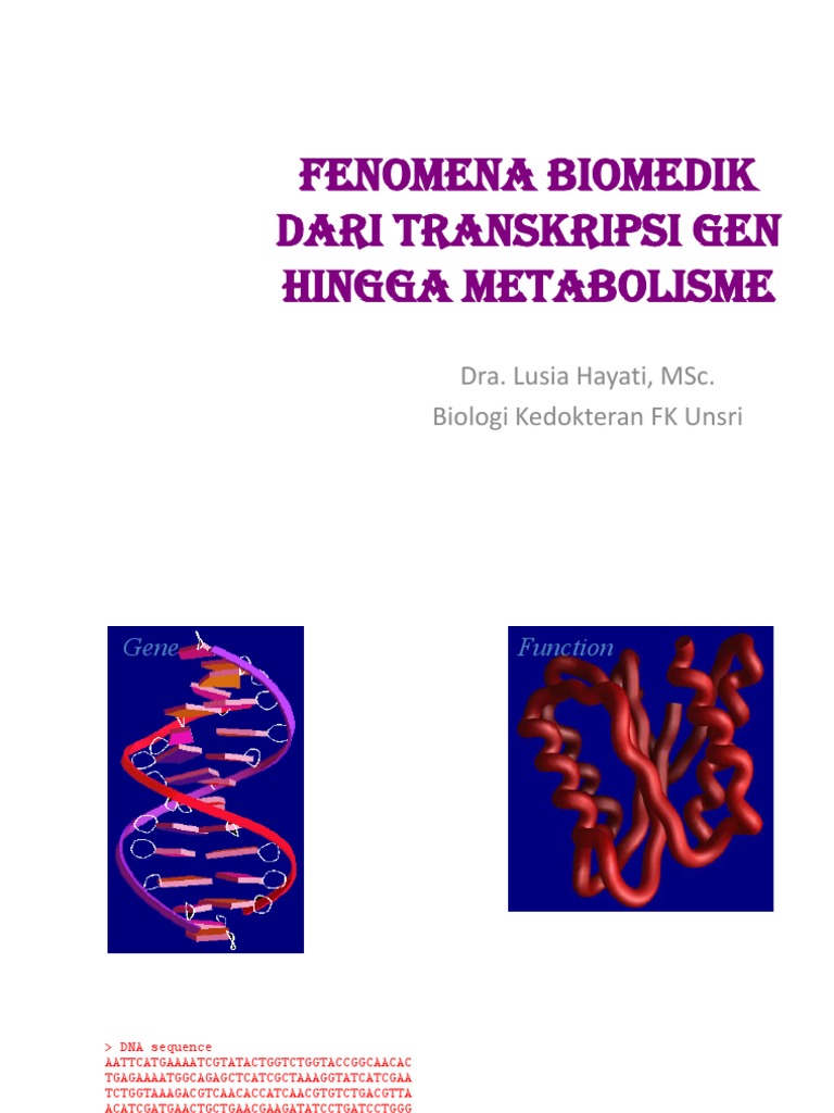 Fenomena Biomedik Dari Transkripsi Gen Hingga Metabolisme | PDF ...