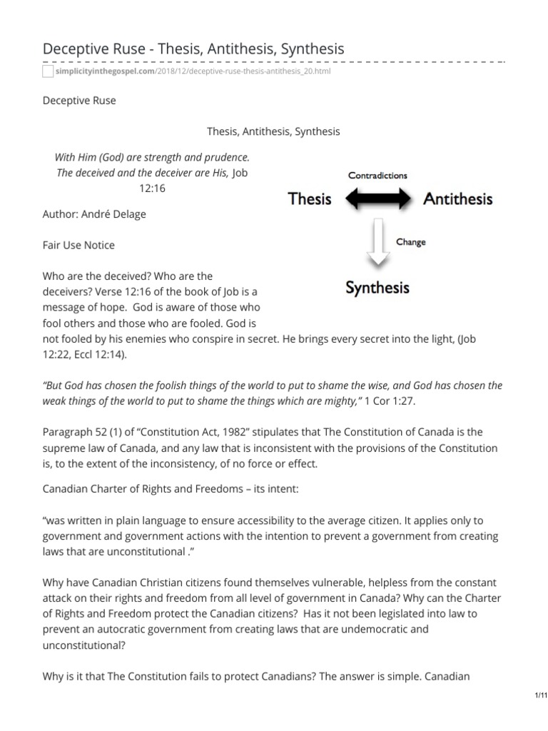 Deceptive Ruse - Thesis Antithesis Synthesis | PDF | Human Rights | Brexit