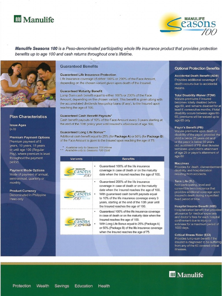 Product Brochure - Manulife Seasons | PDF
