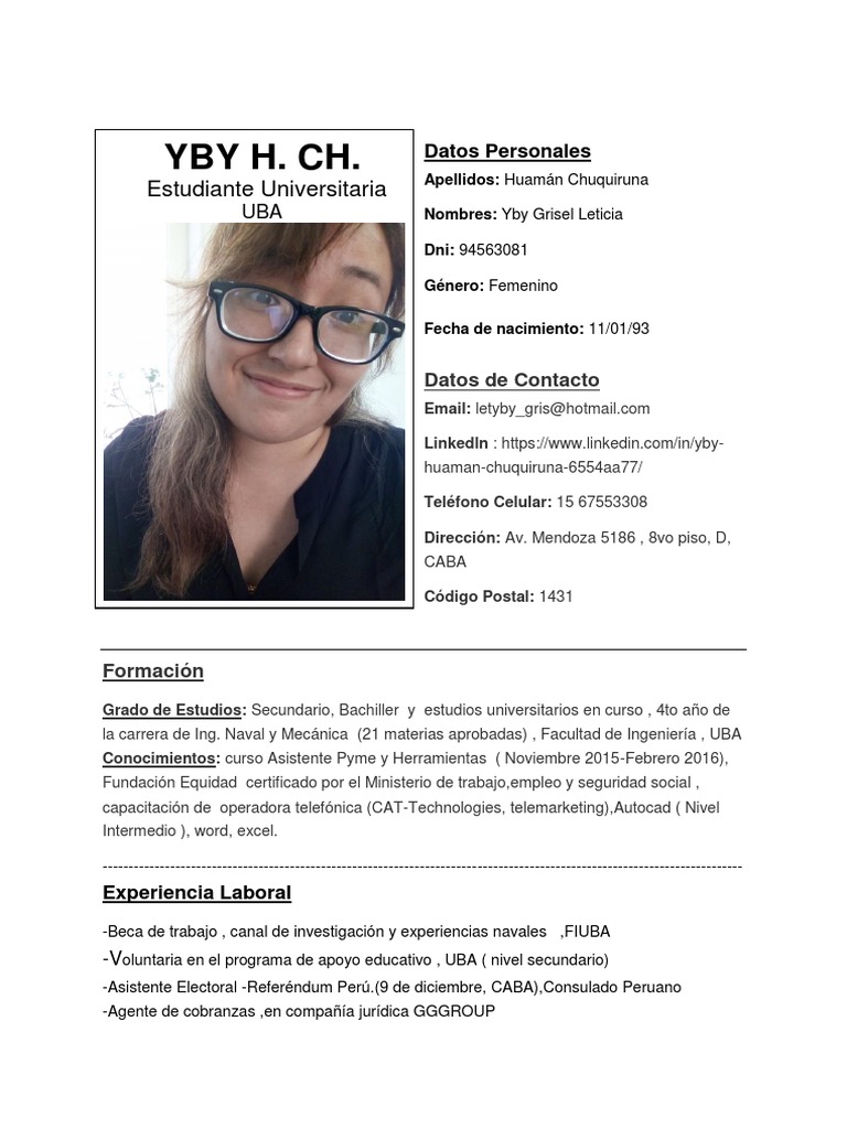 CV Yby Grisel Leticia 2019 | PDF