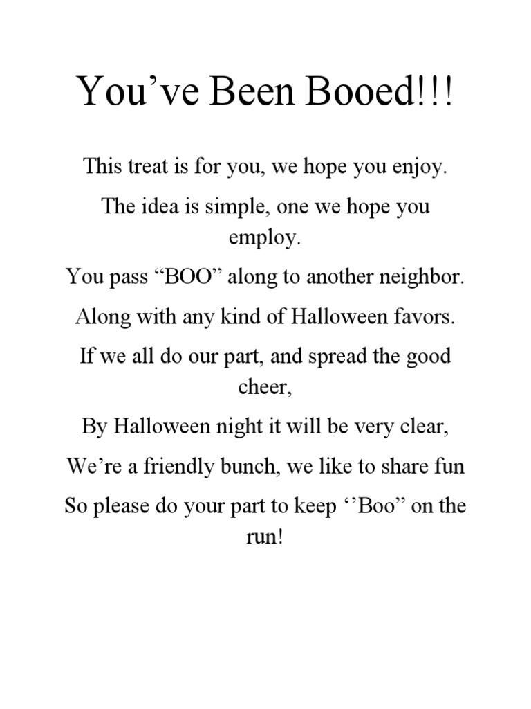 Halloween "Boo" Treats Tradition Guide | PDF