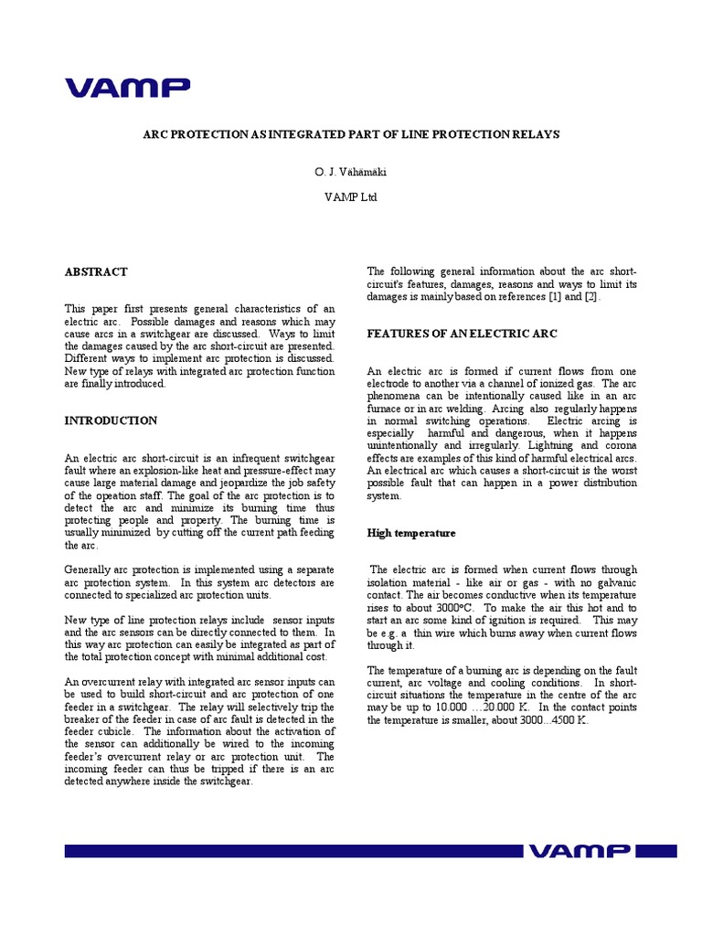 Arc Protection As Integrated Part of Line Protection Relays | Download ...