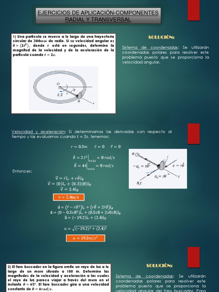 Ejercicios de Aceleración Radial y Transversal | PDF | Velocidad ...