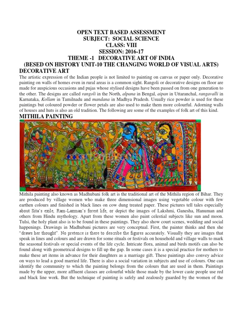1068034382class Viii Social Science Theme 1 | PDF | Paintings ...