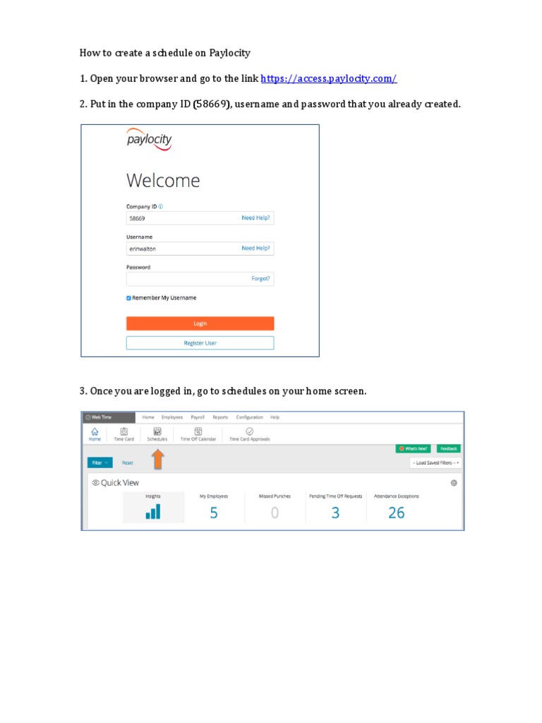 Paylocity Schedule Creation Guide | PDF | Computing | Software