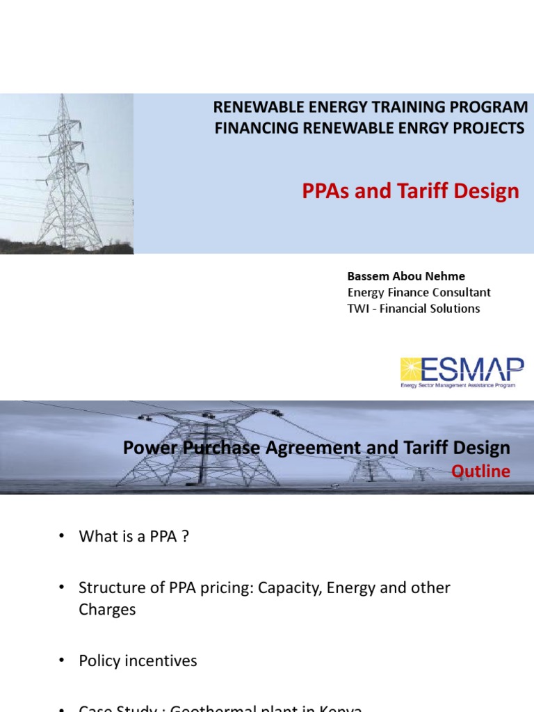 Power Purchase Agreement PPA - Capacity Charge + Energy Charge | PDF ...