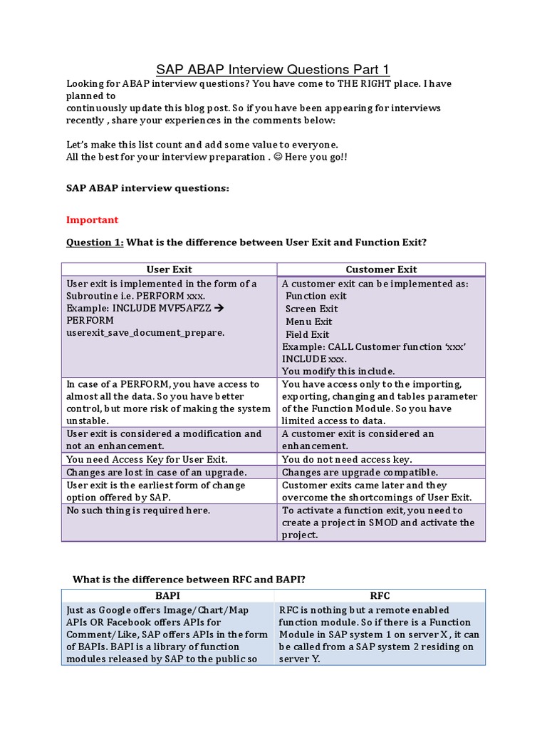 SAP ABAP Interview Questions | PDF | Model–View–Controller | Electronic Data Interchange