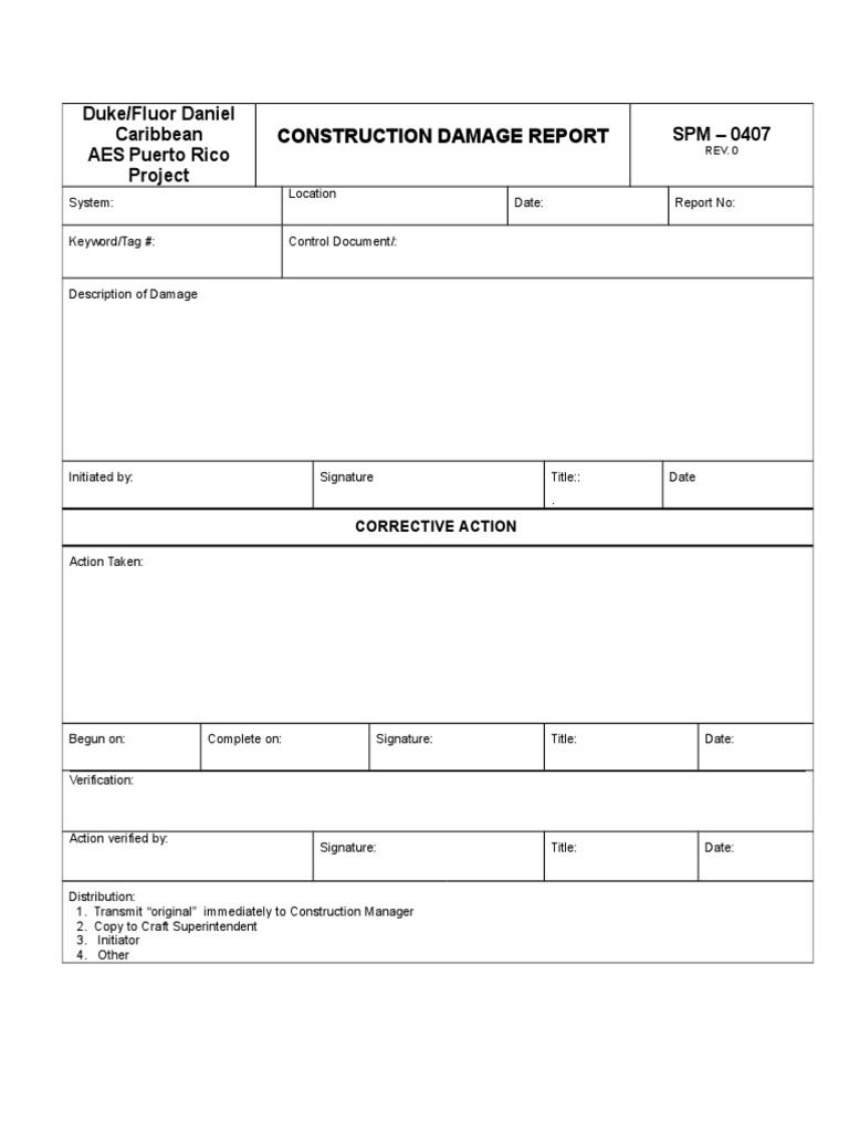Construction Damage Report: Duke/Fluor Daniel Caribbean AES Puerto Rico ...