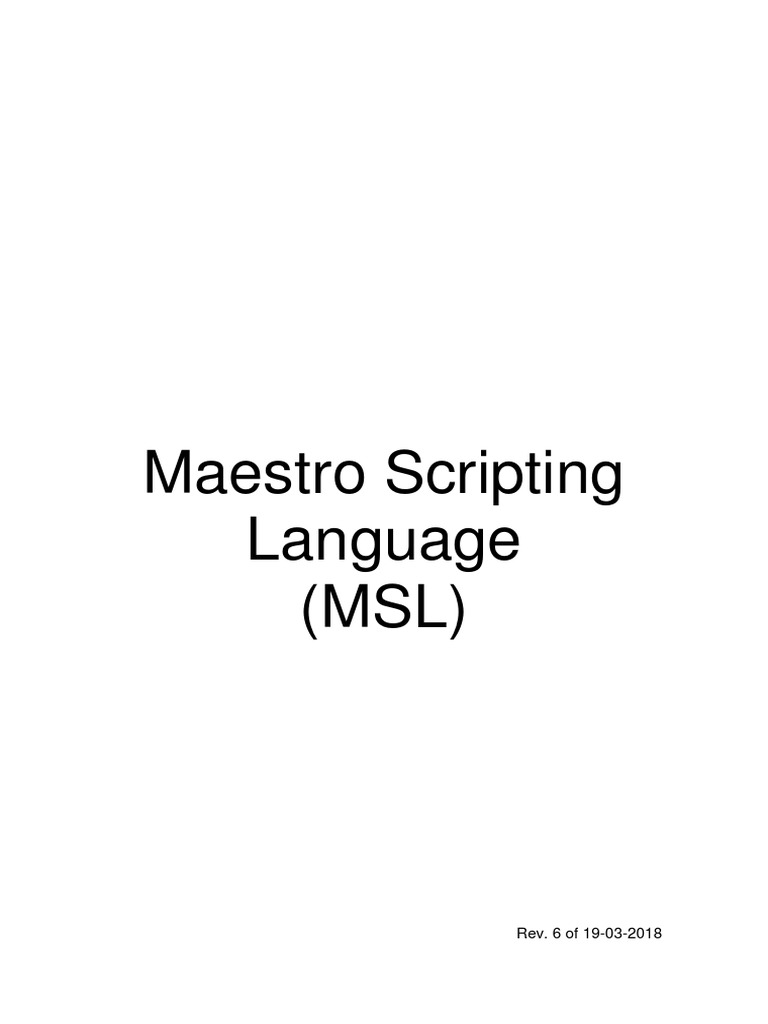 Maestro Scripting Language PDF | PDF | Programming Language | Machining Maestro Scripting Language PDF | PDF | Programming Language | Machining