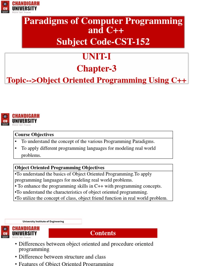 Chapter 31 Basics Of Object Oriented Programming Pdf Object Oriented Programming Class