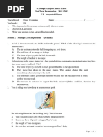 Form One Integrated Science End of Year Exam | PDF | Force | Buoyancy