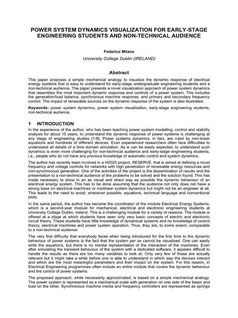 VISUALIZING POWER SYSTEM DYNAMICS | PDF | Control Theory | Electric ...