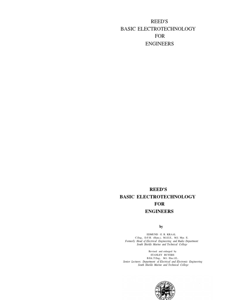 Reed's Basic Electrotechnology For Engineers PDF | PDF | Electric ...