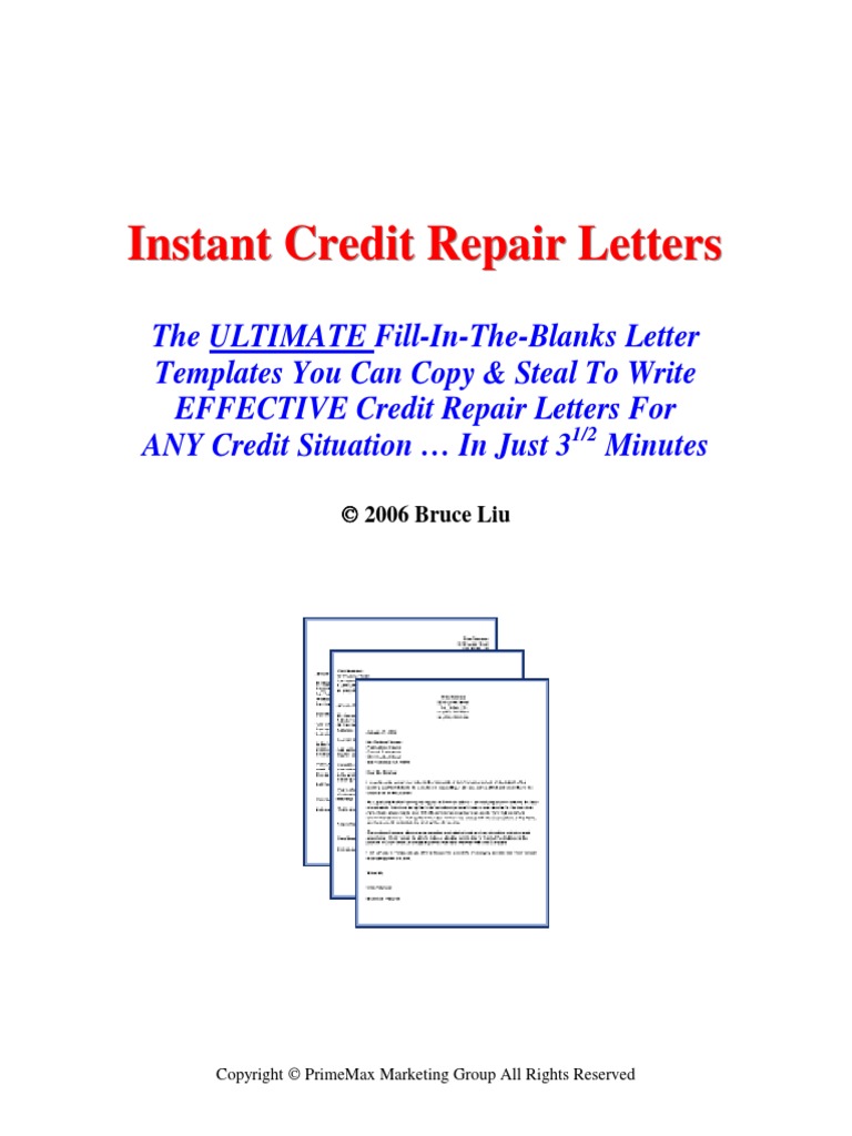 Effective Credit Repair Letter Templates | PDF | Credit History ...