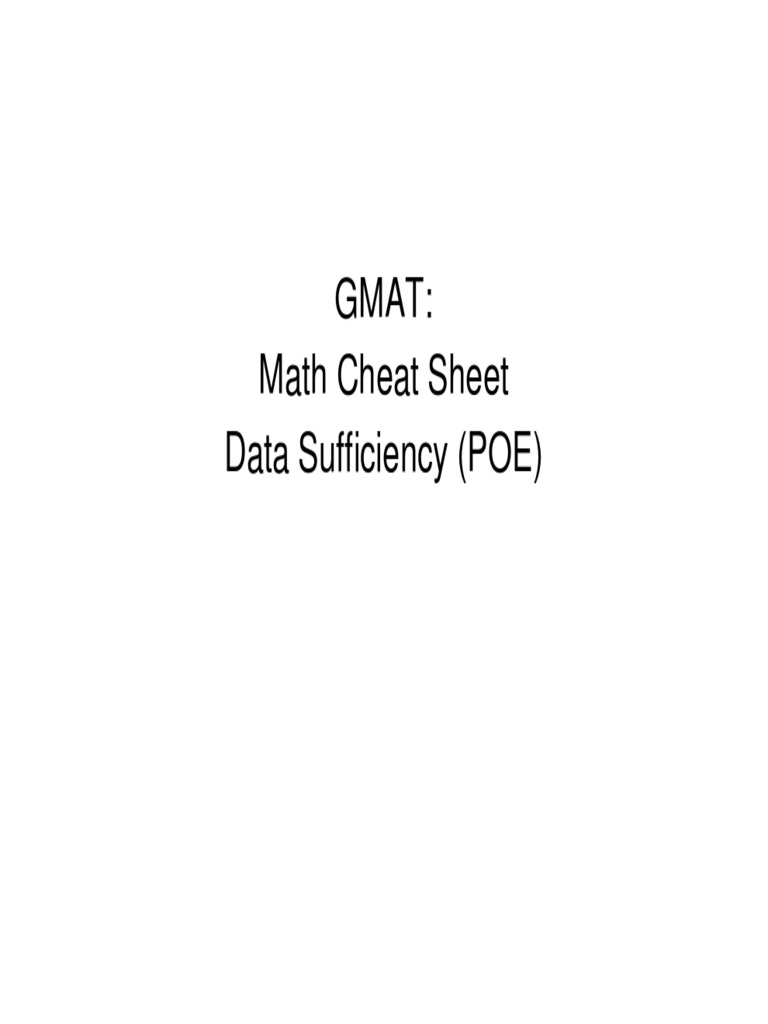 GMAT Cheat Sheet PDF | PDF | Number Theory | Geometric Shapes
