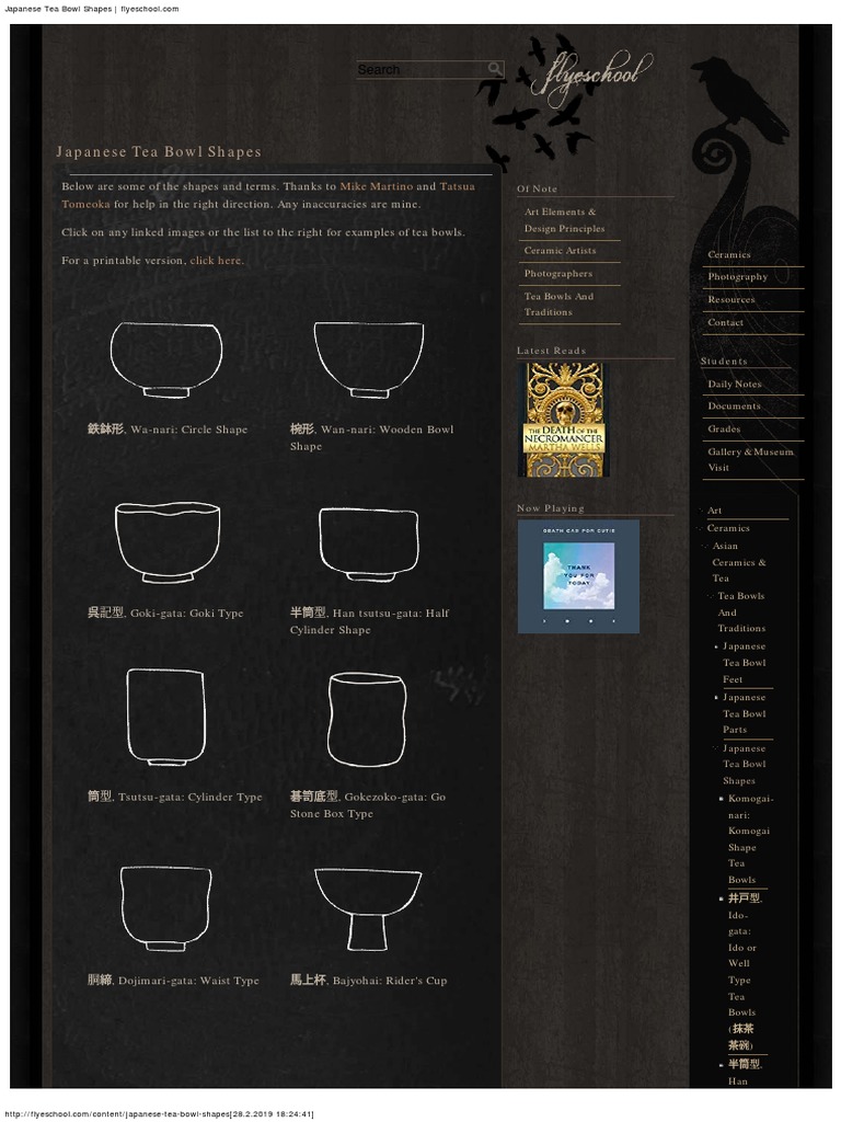 Japanese Tea Bowl Shapes PDF | PDF | Ceramic Art | Pottery