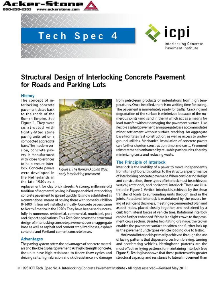 Tech Spec 4: Structural Design of Interlocking Concrete Pavement For ...