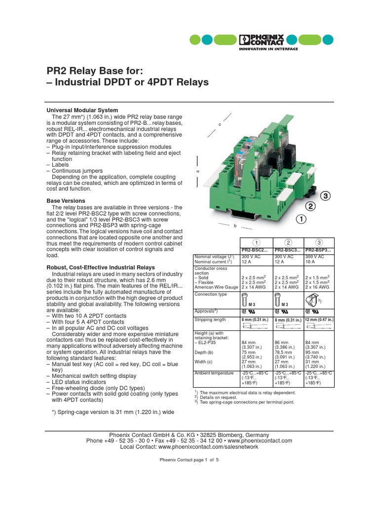 PR2 Relay Base For: - Industrial DPDT or 4PDT Relays: Universal Modular ...
