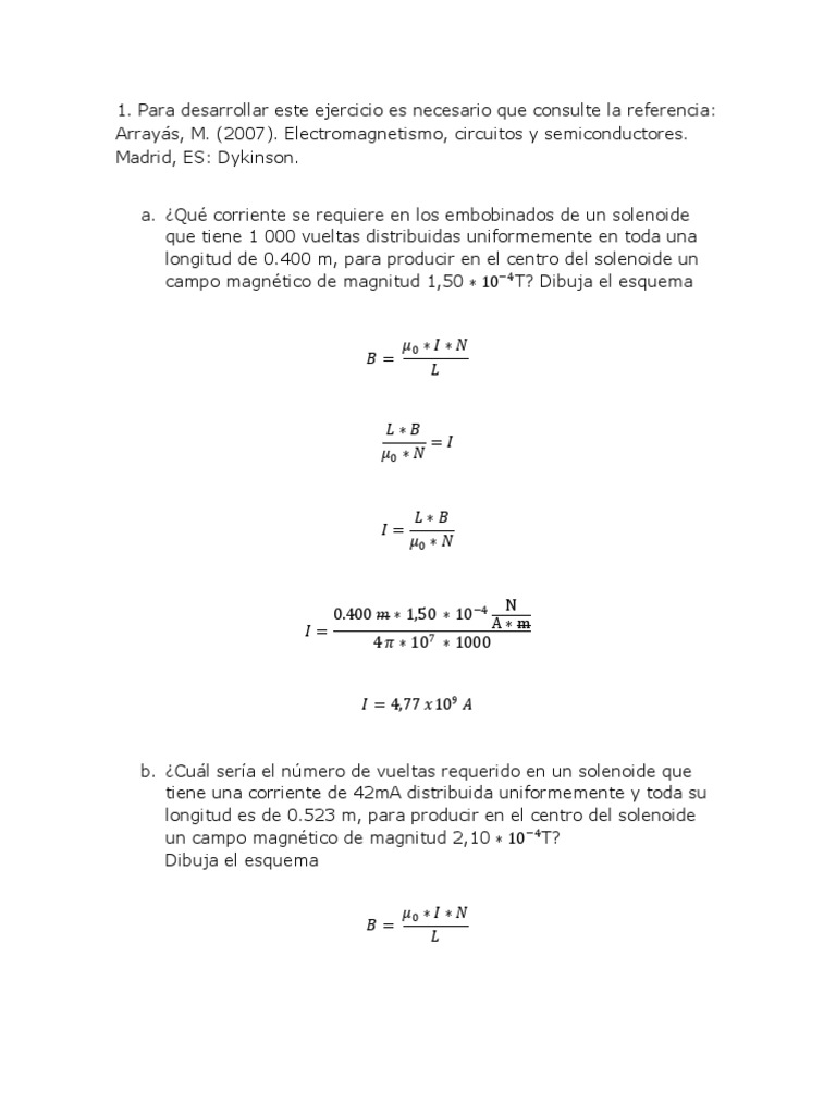 Ejercicio 1c | Descargar gratis PDF | Ingenieria Eléctrica | Magnetismo