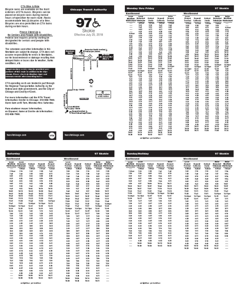 CTA Bus 97 Schedule | PDF | Rapid Transit | Public Transport