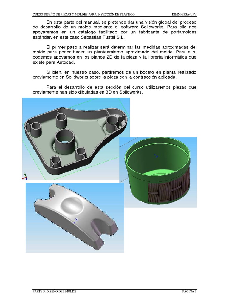 Tutorial Parte 3 1 Diseno Molde 3D Solidworks PDF | PDF | El plastico ...