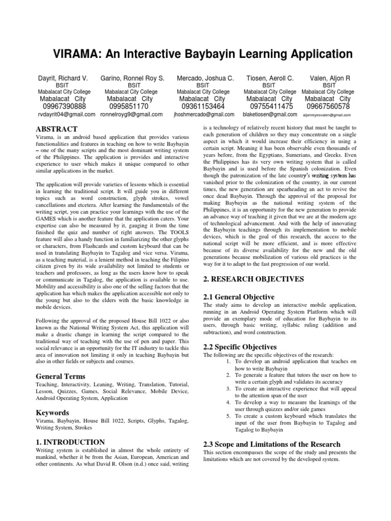 Virama ACM Format | PDF | Educational Technology | Writing