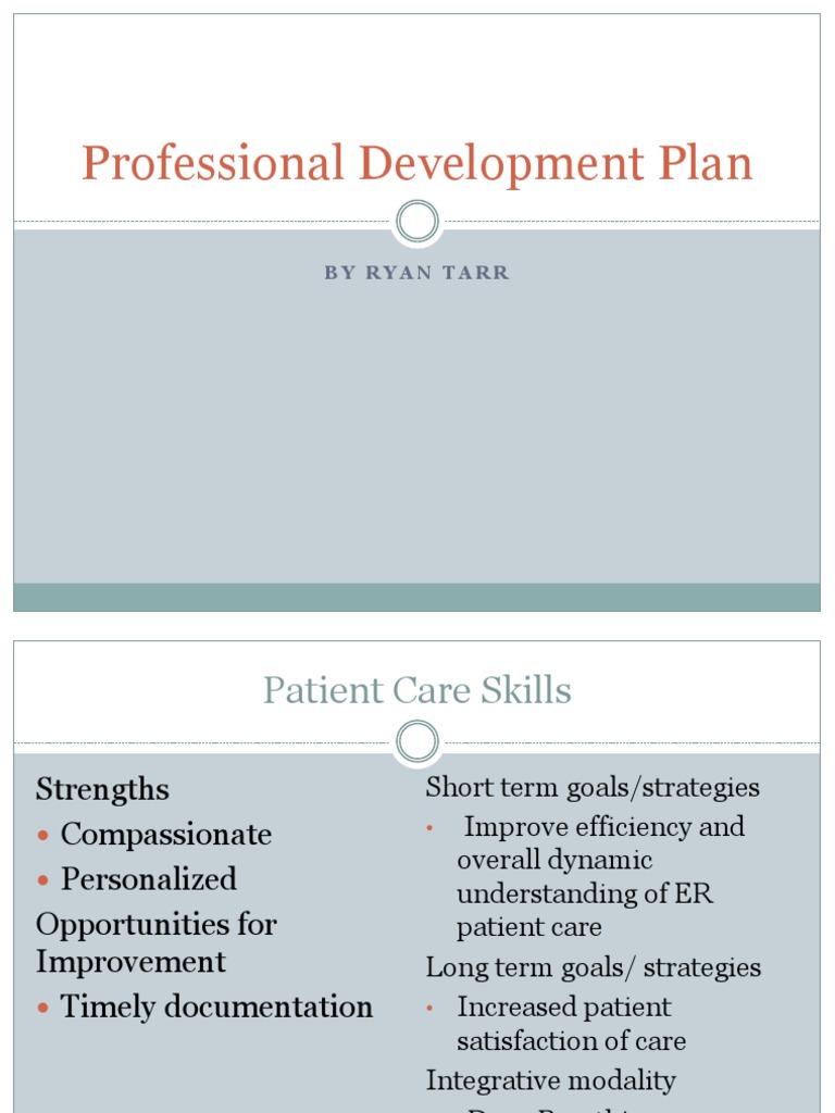 Professional Development Plan: by Ryan Tarr | PDF | Emergency ...