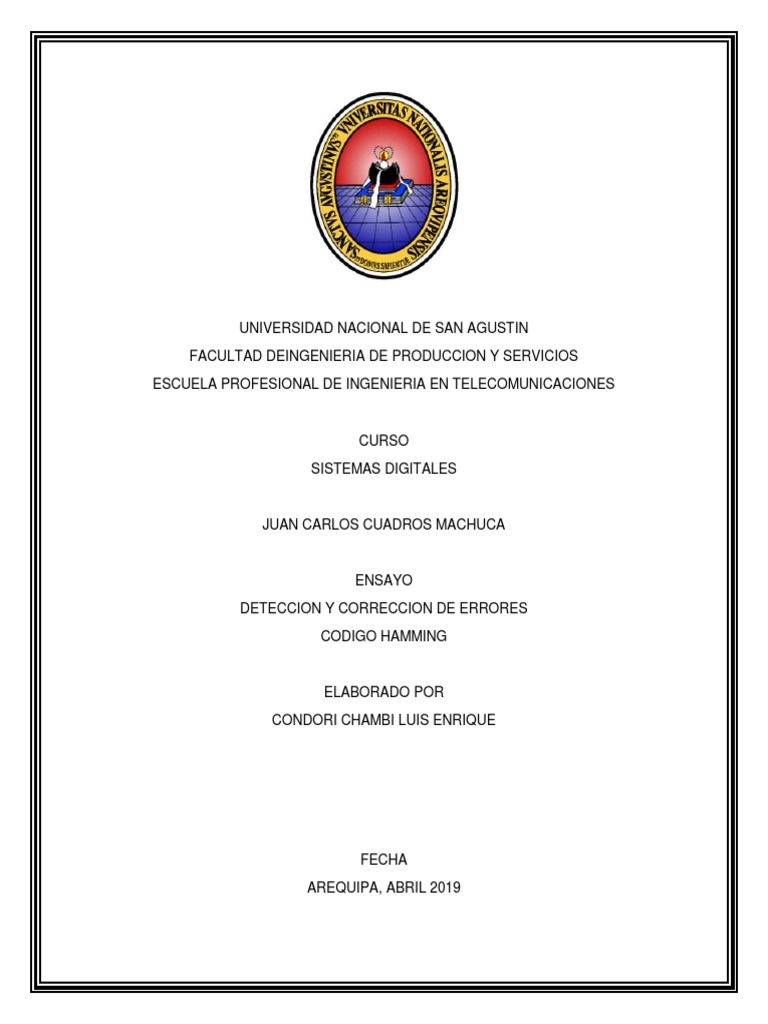 Codigo Hamming | PDF | Detección y corrección de errores | Matemáticas ...