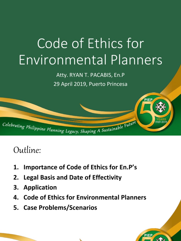 Code of Ethics for Environmental Planners under RA 10587 | Profession ...