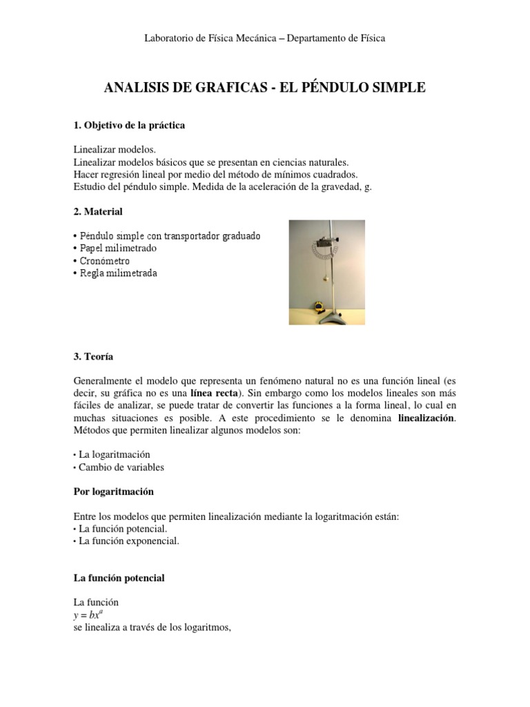 Análisis Gráfico del Péndulo Simple | PDF | Péndulo | Masa