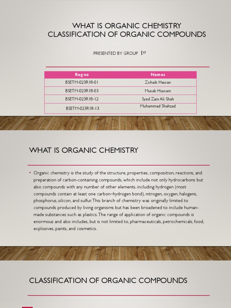 What Is Organic Chemistry Classification of Organic Compounds | PDF ...
