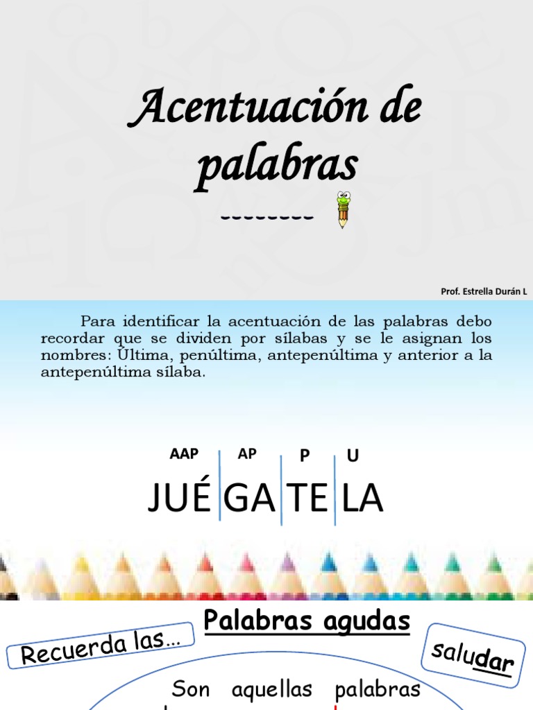 Clasificación de palabras acentuadas | PDF | Idiomas | Artes del ...