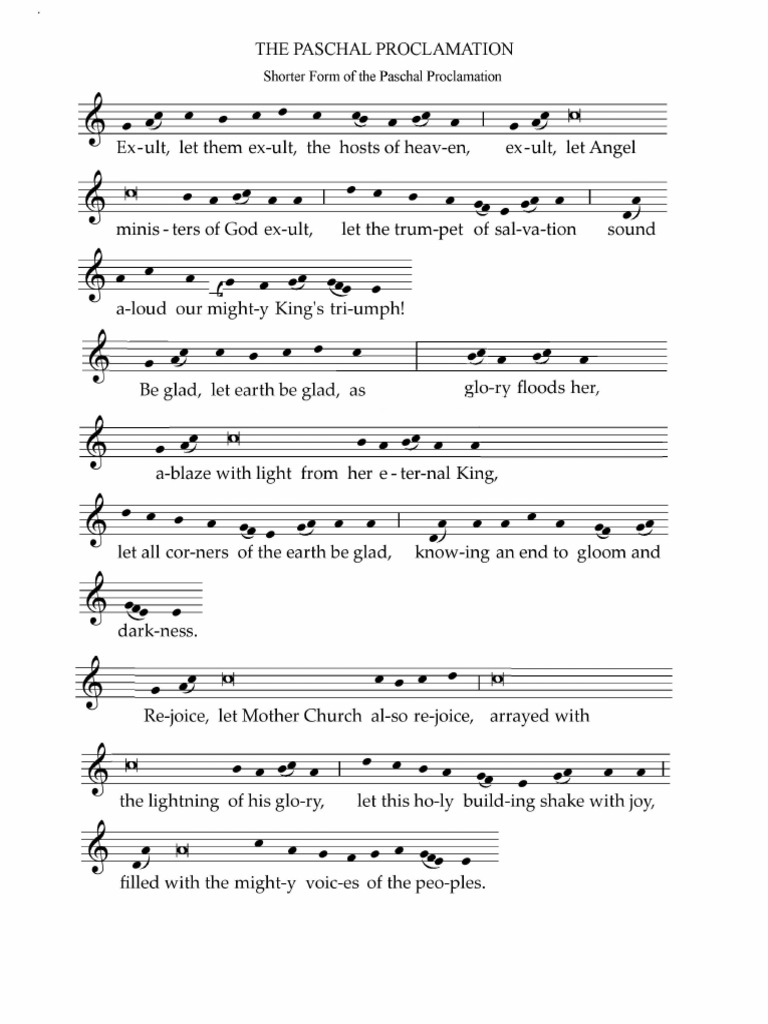 The Pashal Proclamation Shorter Form | PDF