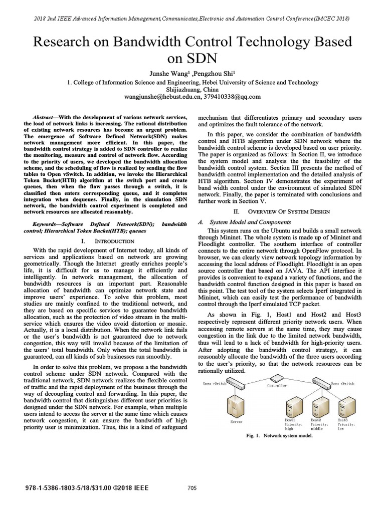 SDN Bandwidth Control | PDF