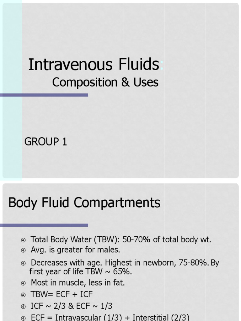 Intravenous Fluids Composition
