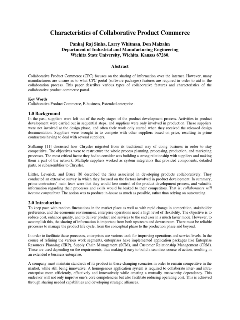Collaborative Product Commerce | PDF | Product Lifecycle | Business Process