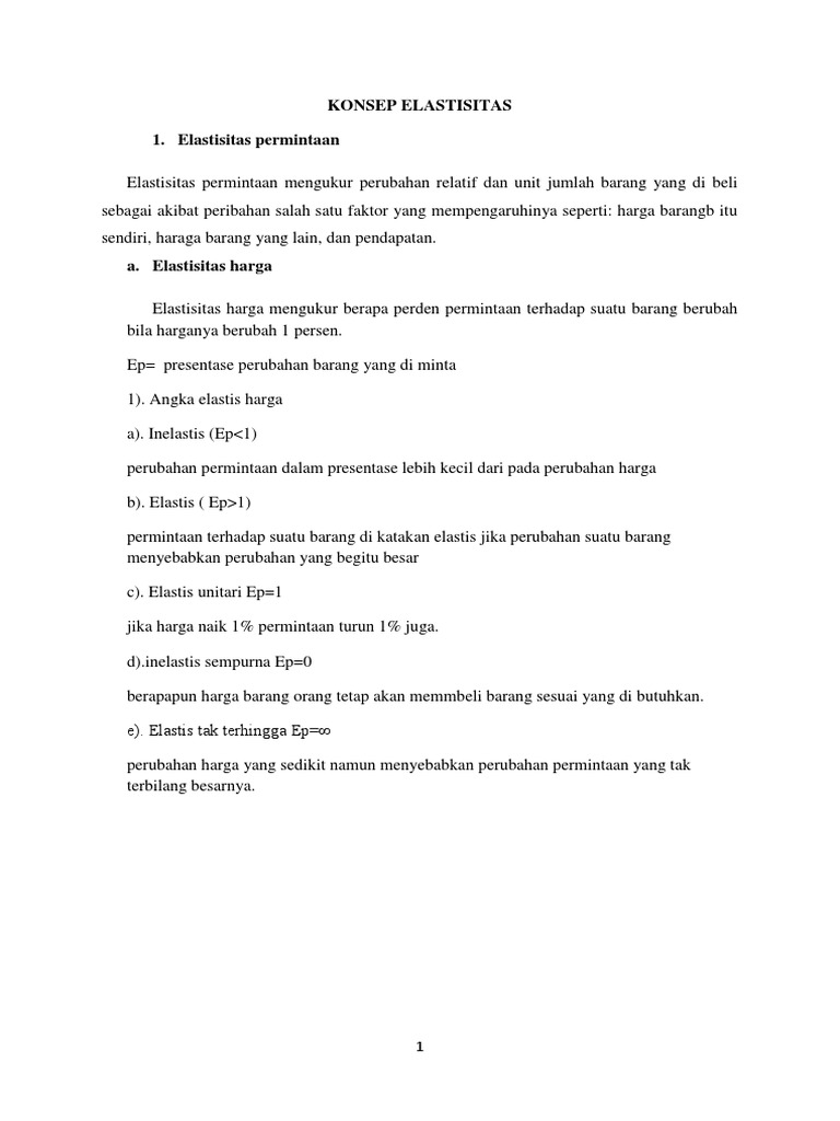 Konsep Elastisitas | PDF