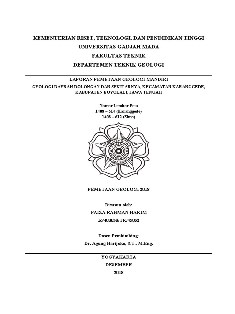 Cover Laporan Pemetaan Geologi Mandiri PDF | PDF