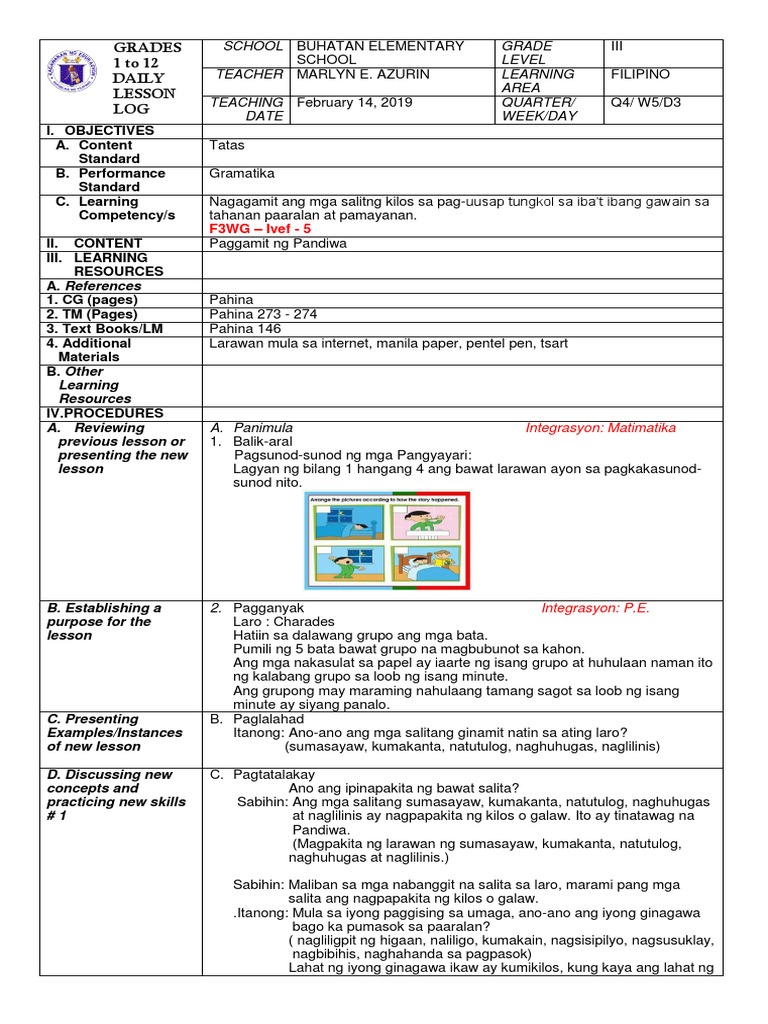 FILIPINO Detailed LP Explicit Way For COT | PDF