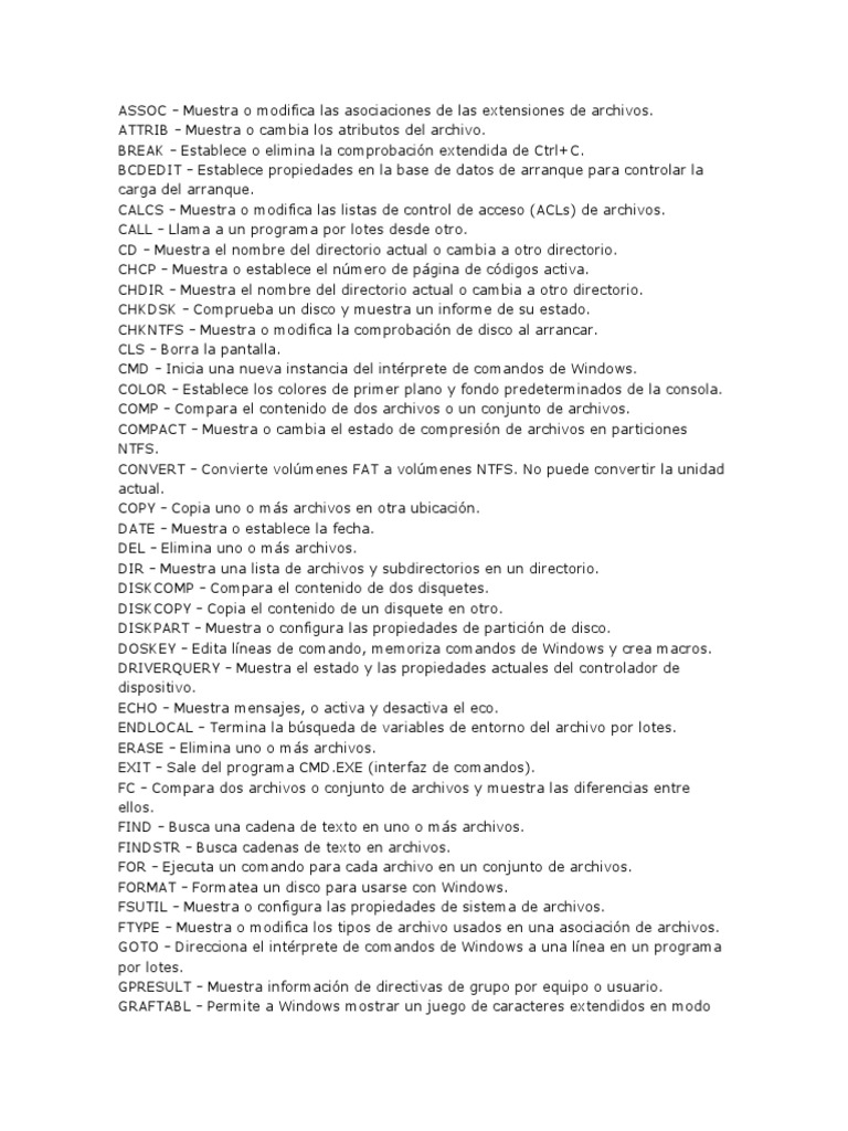 Comandos Utiles CMD y para Ejecutar | PDF | Archivo de computadora ...