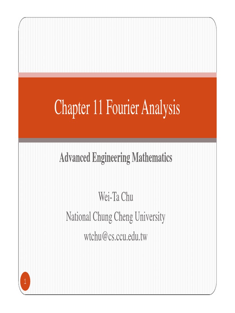Chapter 11 Fourier Analysis PDF | PDF | Fourier Series | Series ...